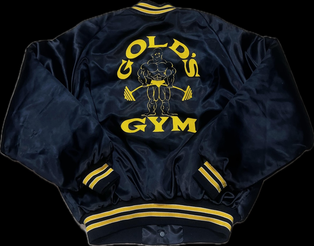 80s Gold’s Gym Satin Bomber Jacket Sz L - Etsy