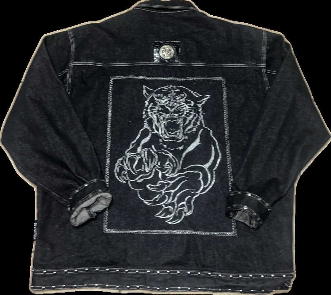 Y2K Raw Blue Denim Jacket Sz XL - Etsy
