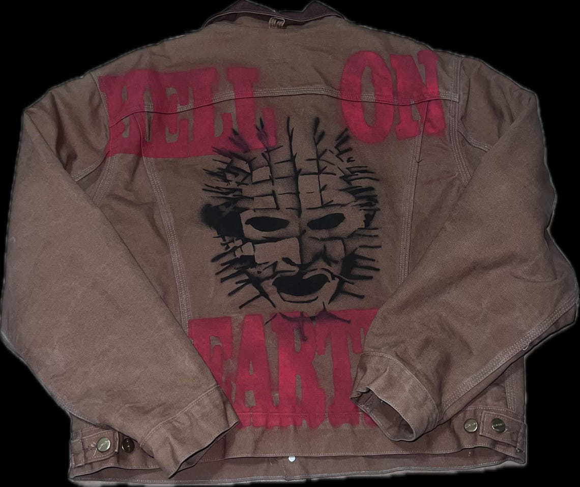 90s Detroit Carhartt Jacket Hellraiser Custom Sz L - Etsy
