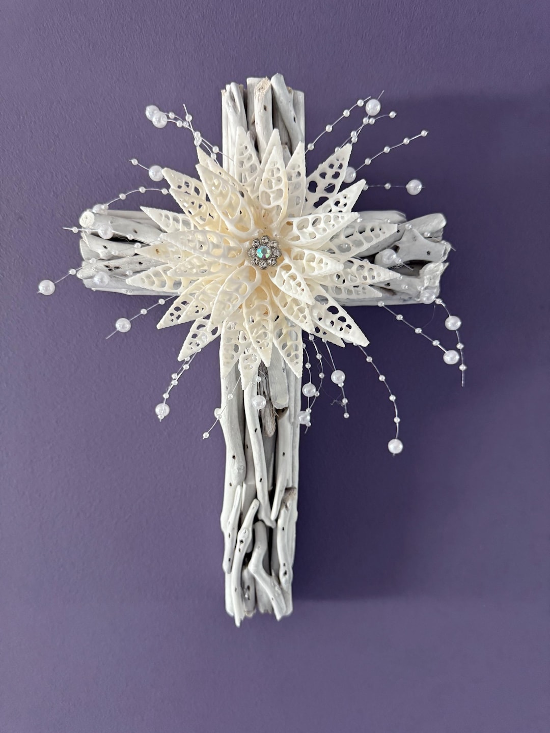 Stunning White Shell Cross - Etsy