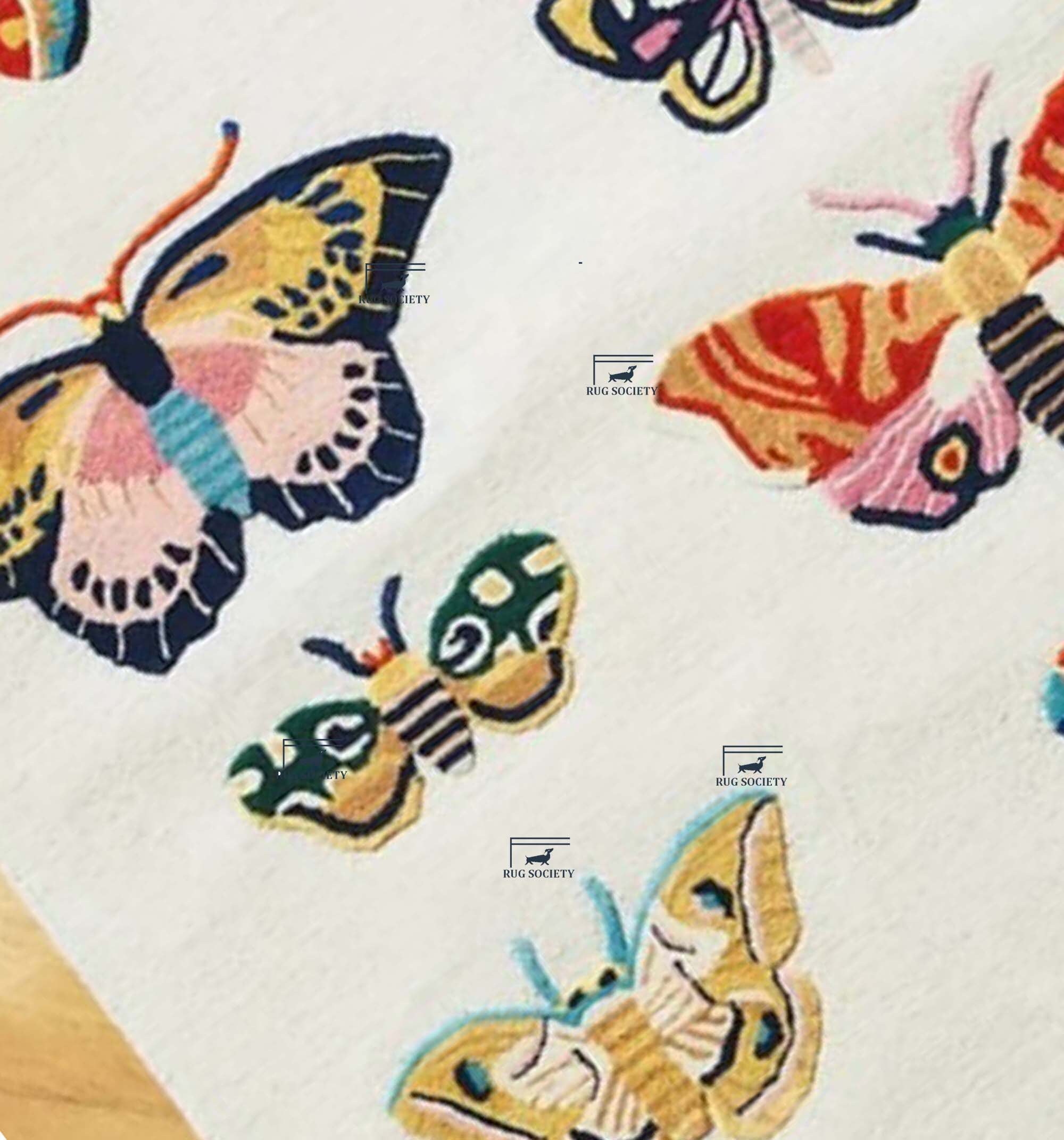 Butterflies Hand Tufted 100% Pure Woolen Area Rug for Hall - Etsy