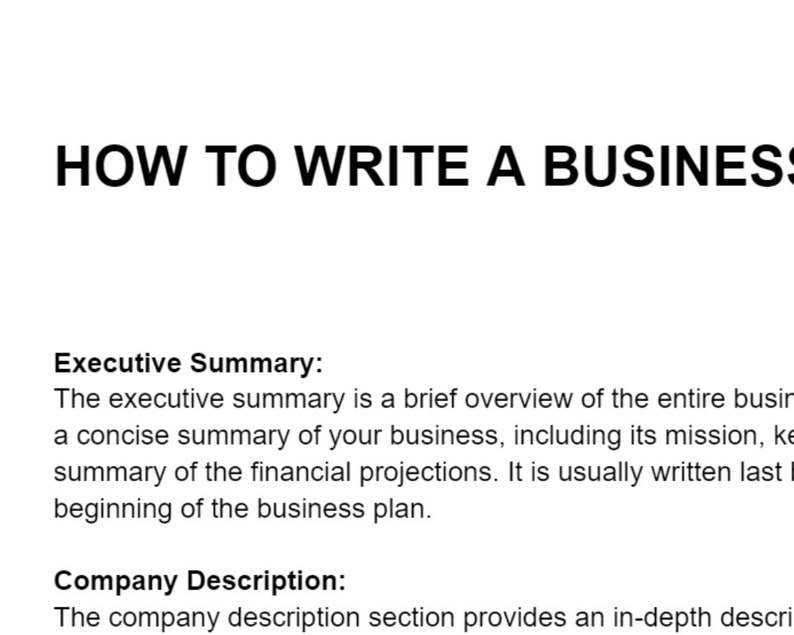 Your Ultimate Business Plan Cheat Sheet and Guide to Get Your - Etsy ...