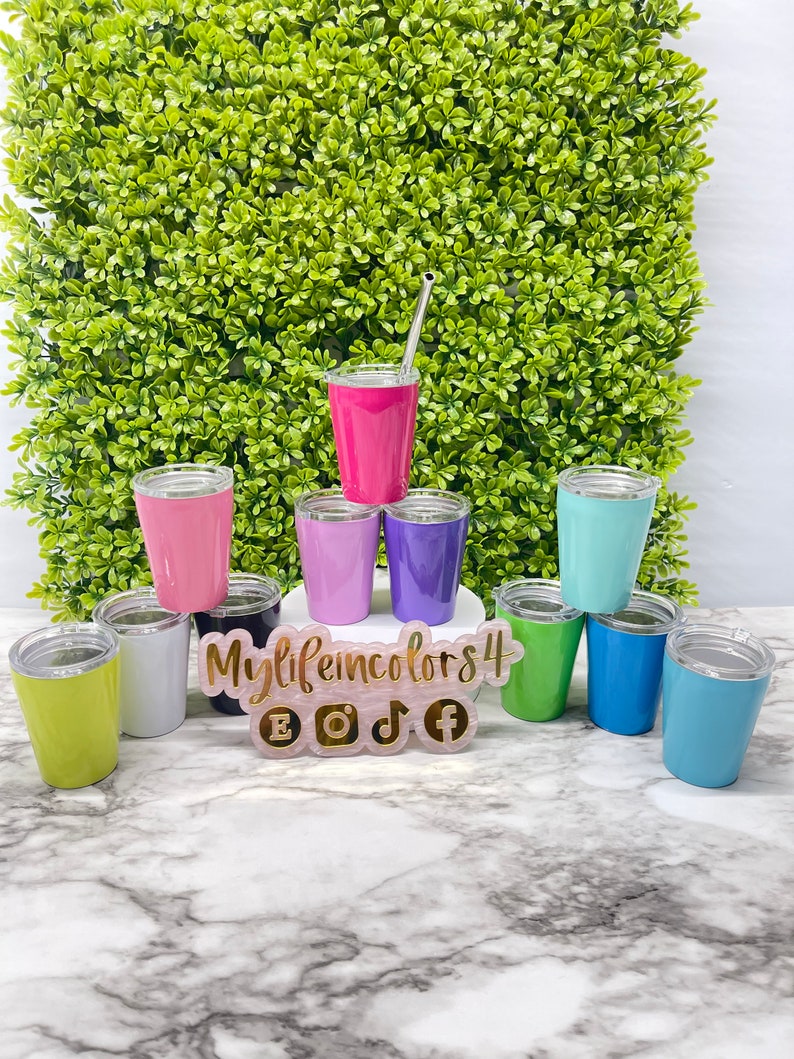 Mini Yeti Shot Glass 2 Oz Tumbler Stainless Steel Lid & Straw ...