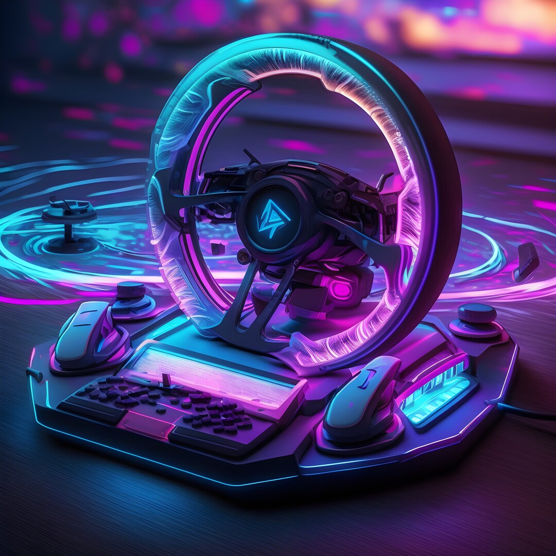 Neon Cyberpunk Style Gaming Wheel Art - Etsy