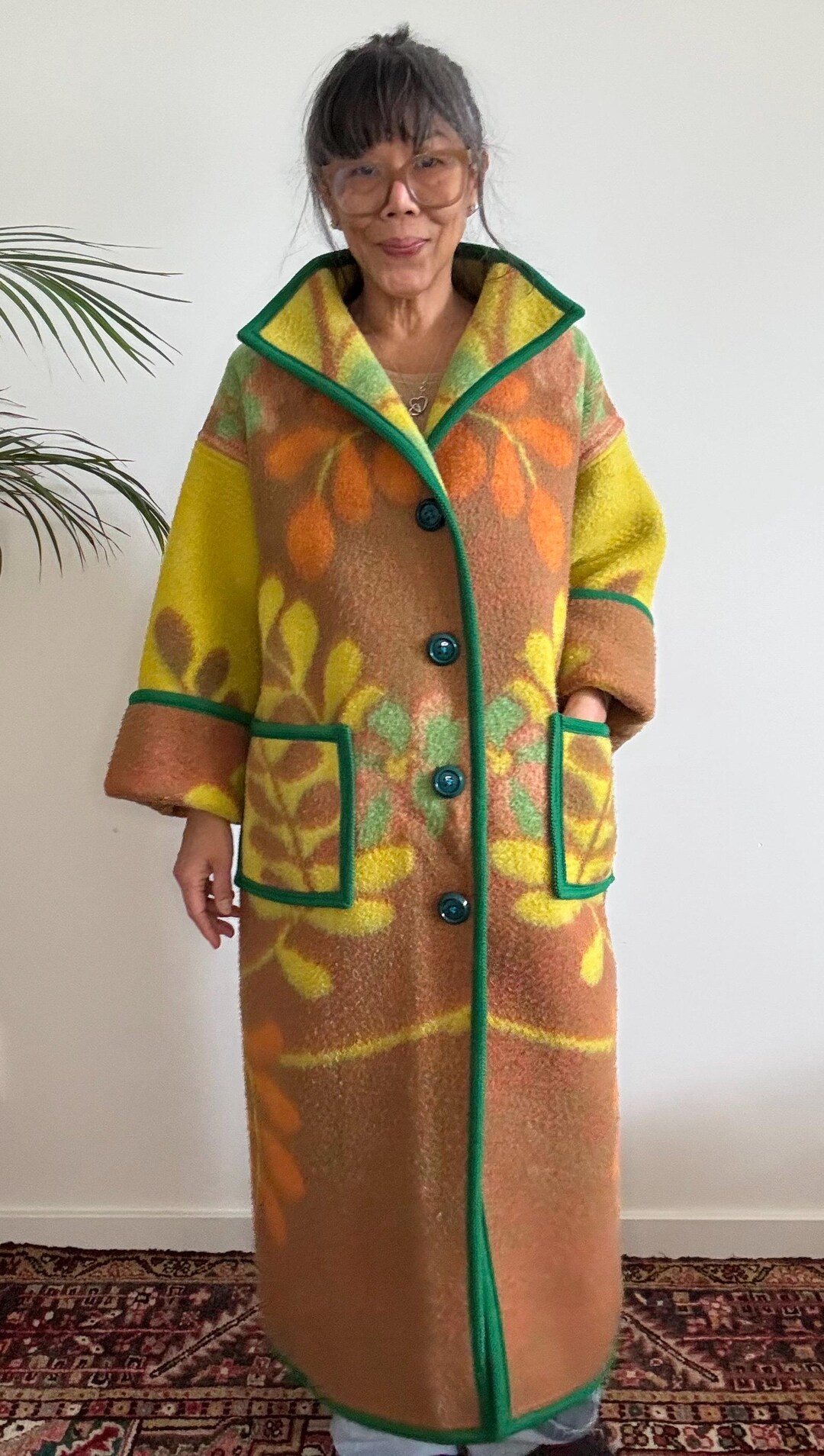 Susilie Maxi Coat: Handmade Upcycled 1950s Italian Vintage Dralon ...