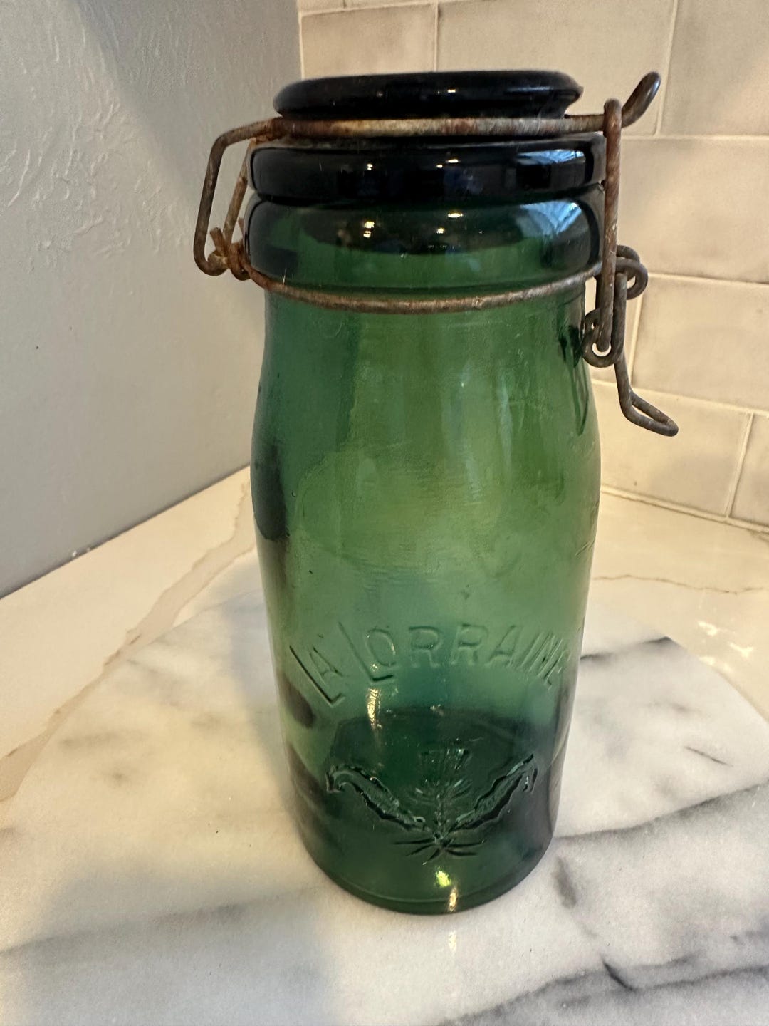 Dark Green La Lorraine Thistle French Canning Jar - Etsy