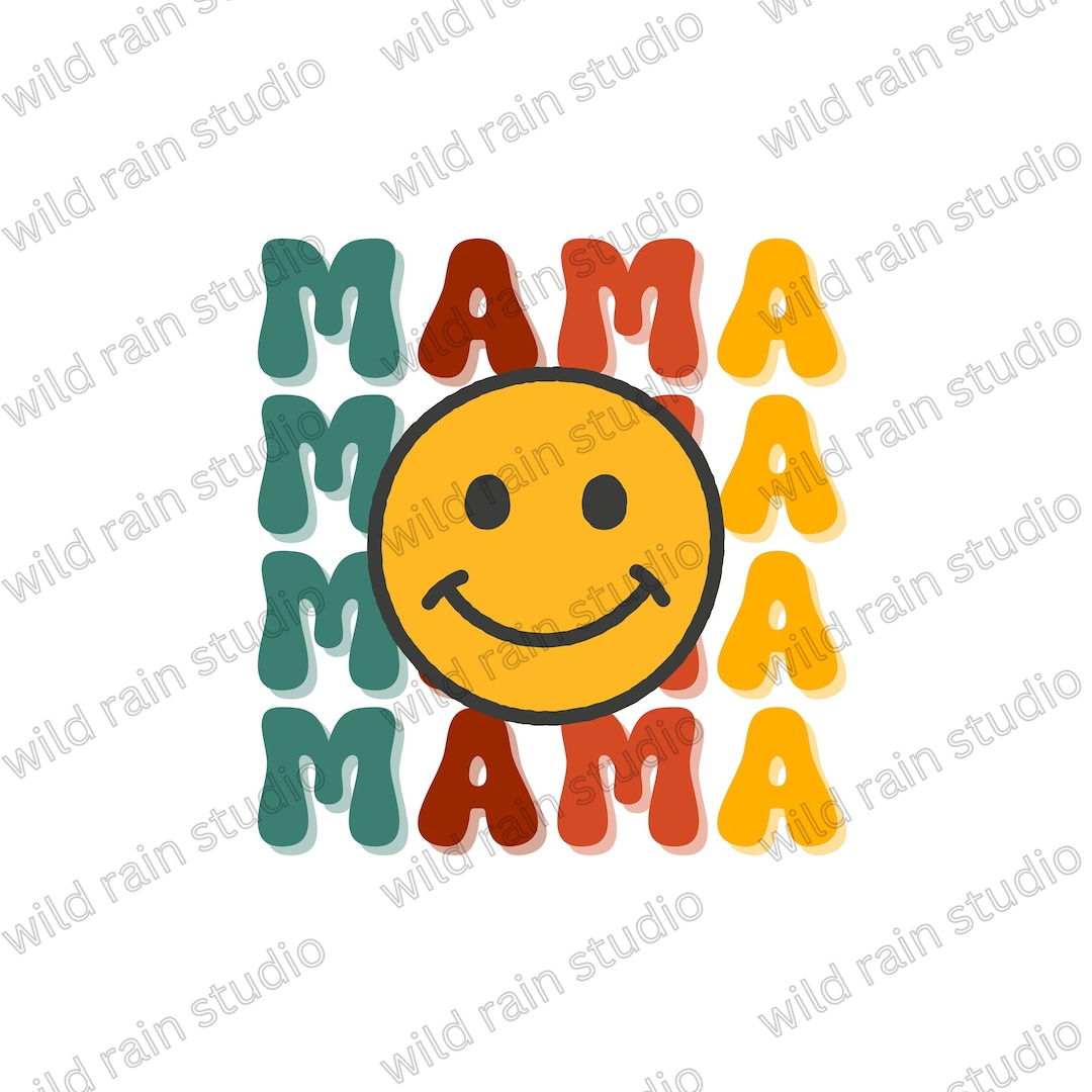 Mama Smiley Sublimation Png, Retro Smiley Mama T-shirt Design, Mothers ...