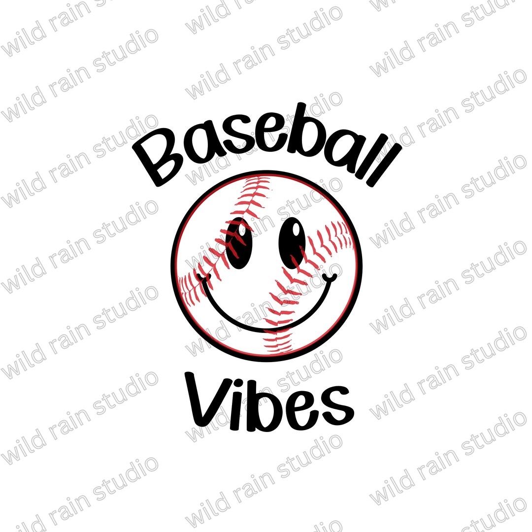 Retro Baseball Smiley Face PNG, Baseball Happy Face Png, Smiley Face ...