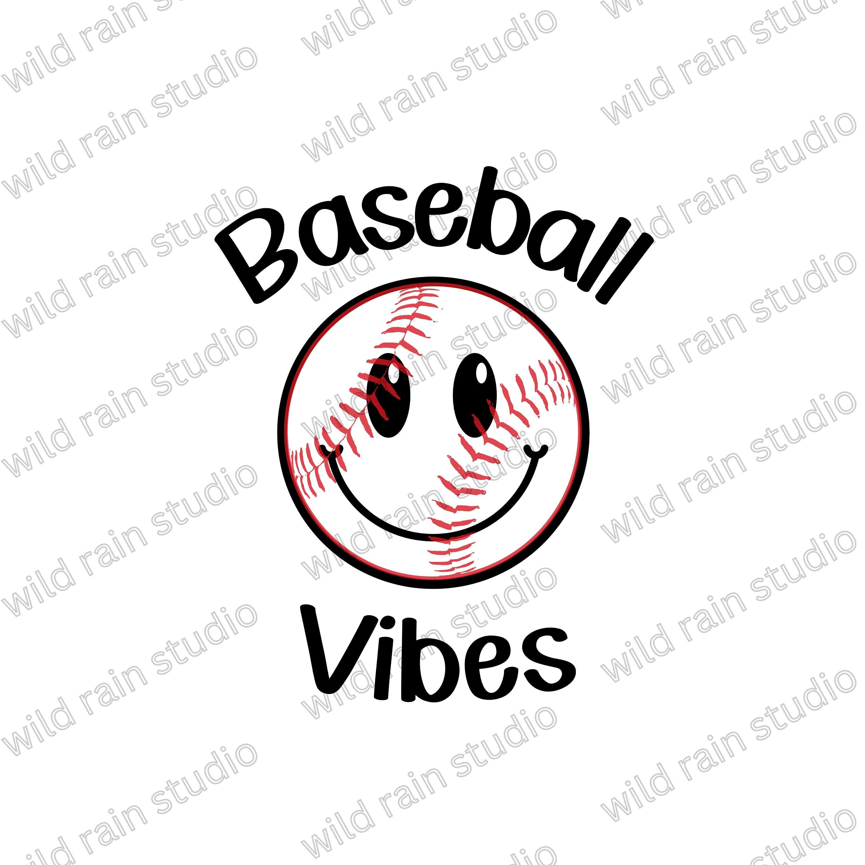 Retro Baseball Smiley Face PNG, Baseball Happy Face Png, Smiley Face ...