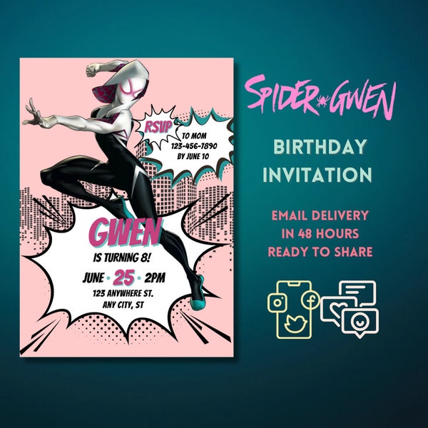 Ghost Spider Digital Invitation - Etsy