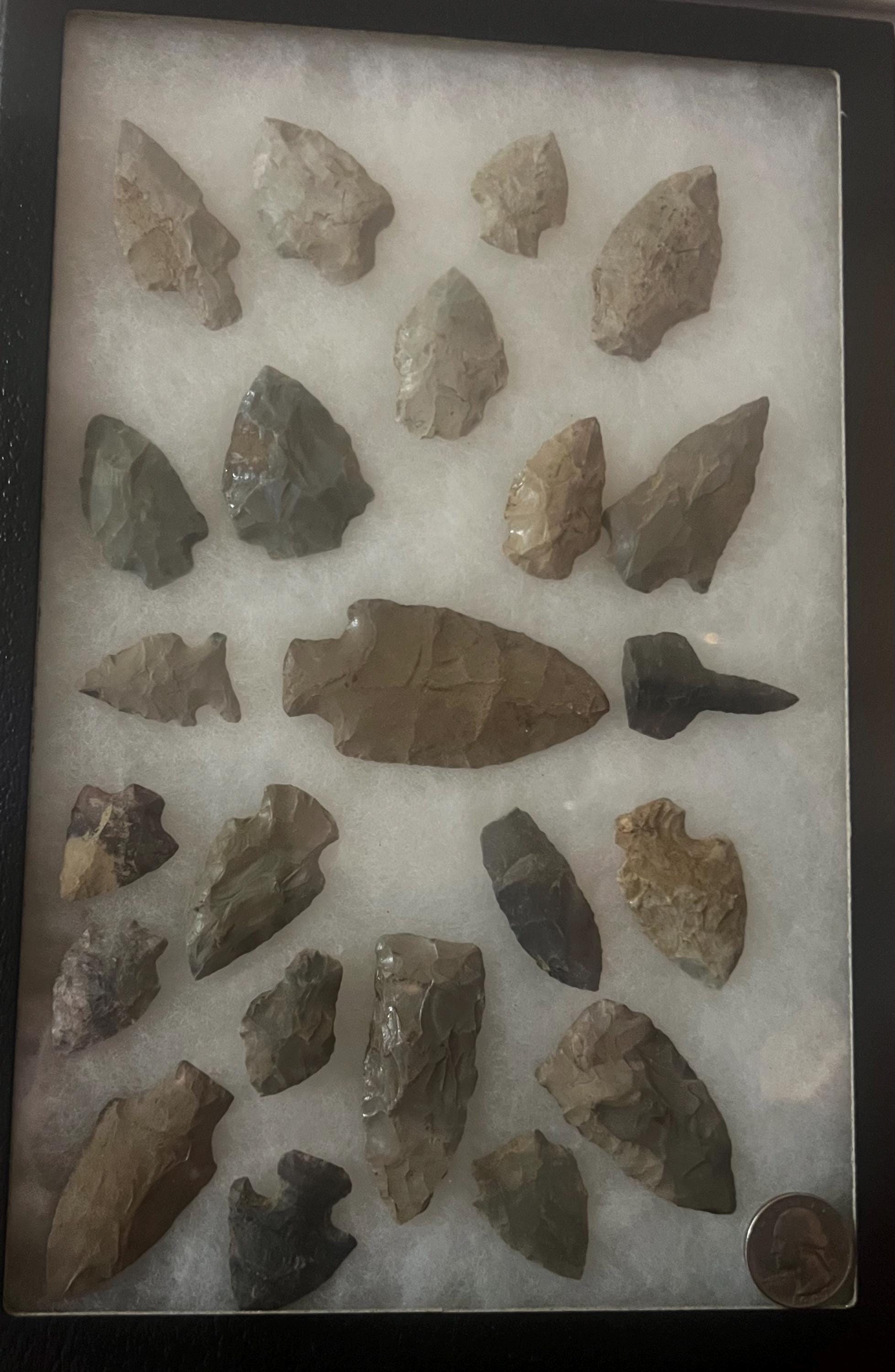 Native American Arrowheads, Case of 23. Vintage Gift, Authentic Indian ...