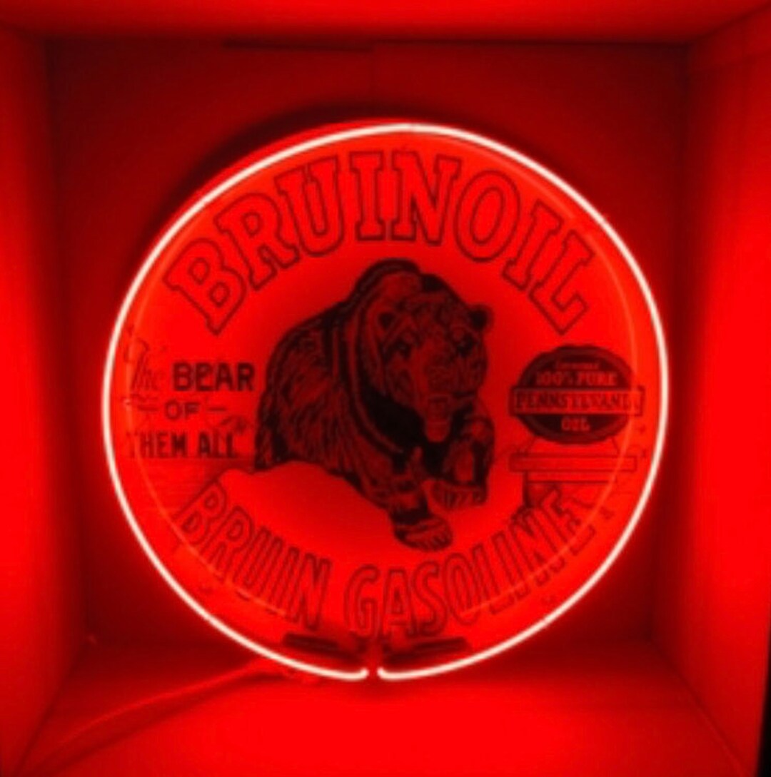 OIL NEON Sign, Gas, Oil Petro Signs, Shop Light, Mechanic, Collectible ...