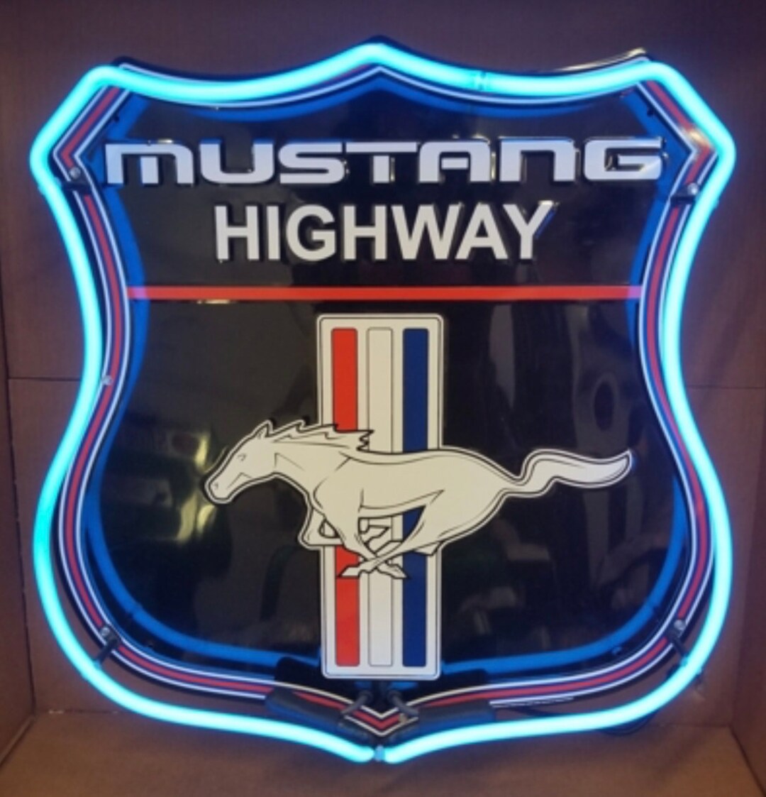 Highway Neon / Neon Sign / Mustang Horse / Made in America / Automobile ...