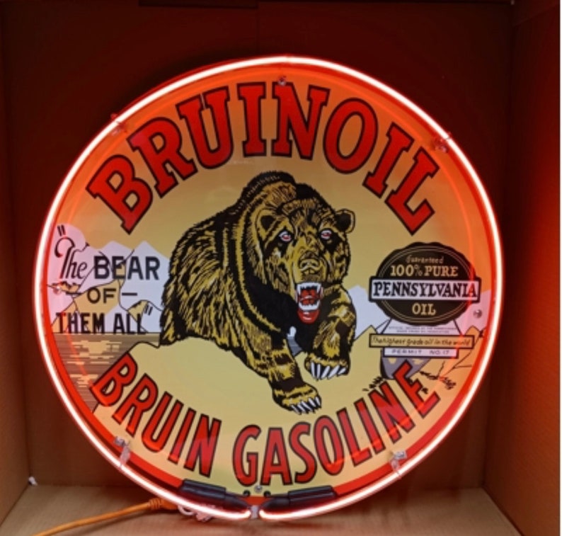 OIL NEON Sign, Gas, Oil Petro Signs, Shop Light, Mechanic, Collectible ...