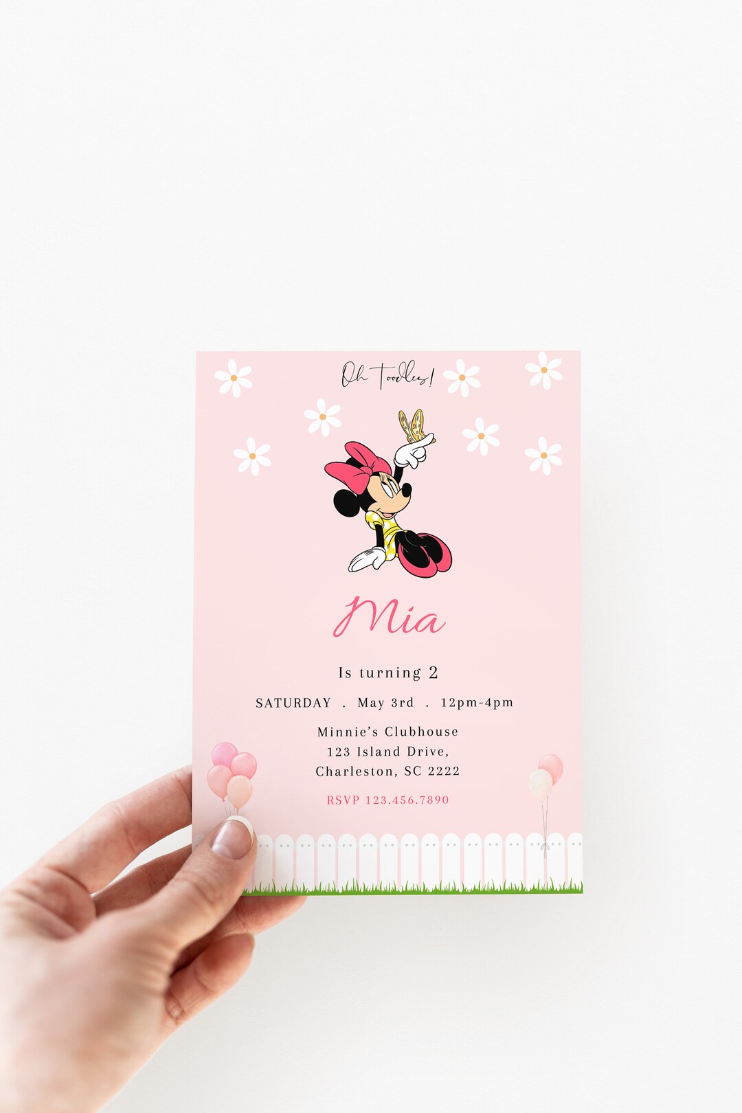 Minnie Mouse Birthday Invitation, Girl Minnie Mouse Party, Twodles ...