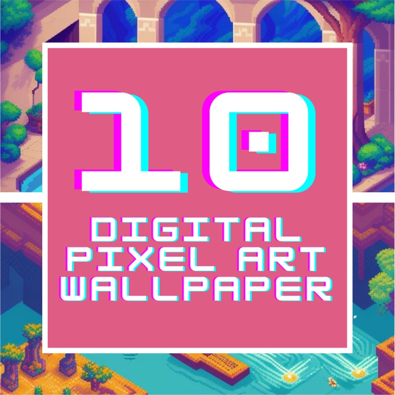 10 Prompted Pixel Art Digital Wallpaper - Etsy Australia