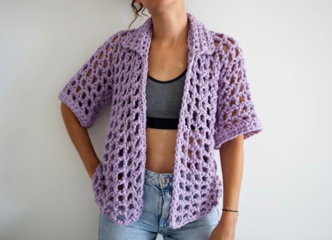 Chunky Mesh Overshirt Crochet Pattern VIDEO - Etsy Australia