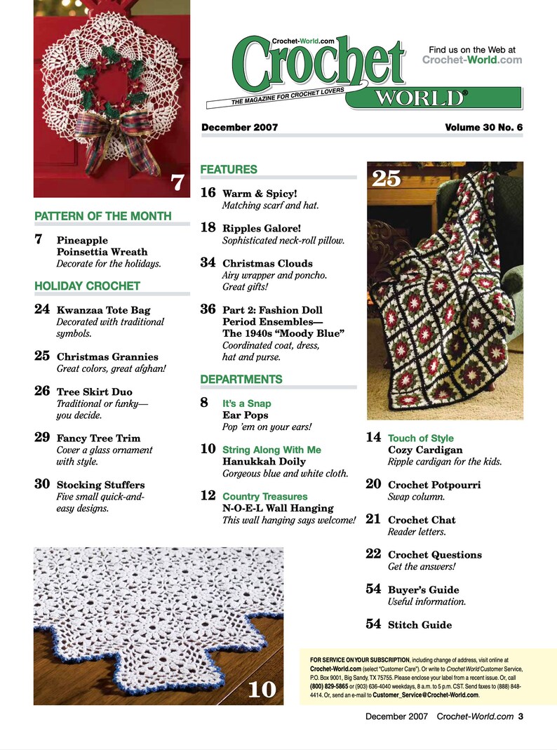 Crochet World Magazine 19 Holiday Crochet Patterns - Etsy