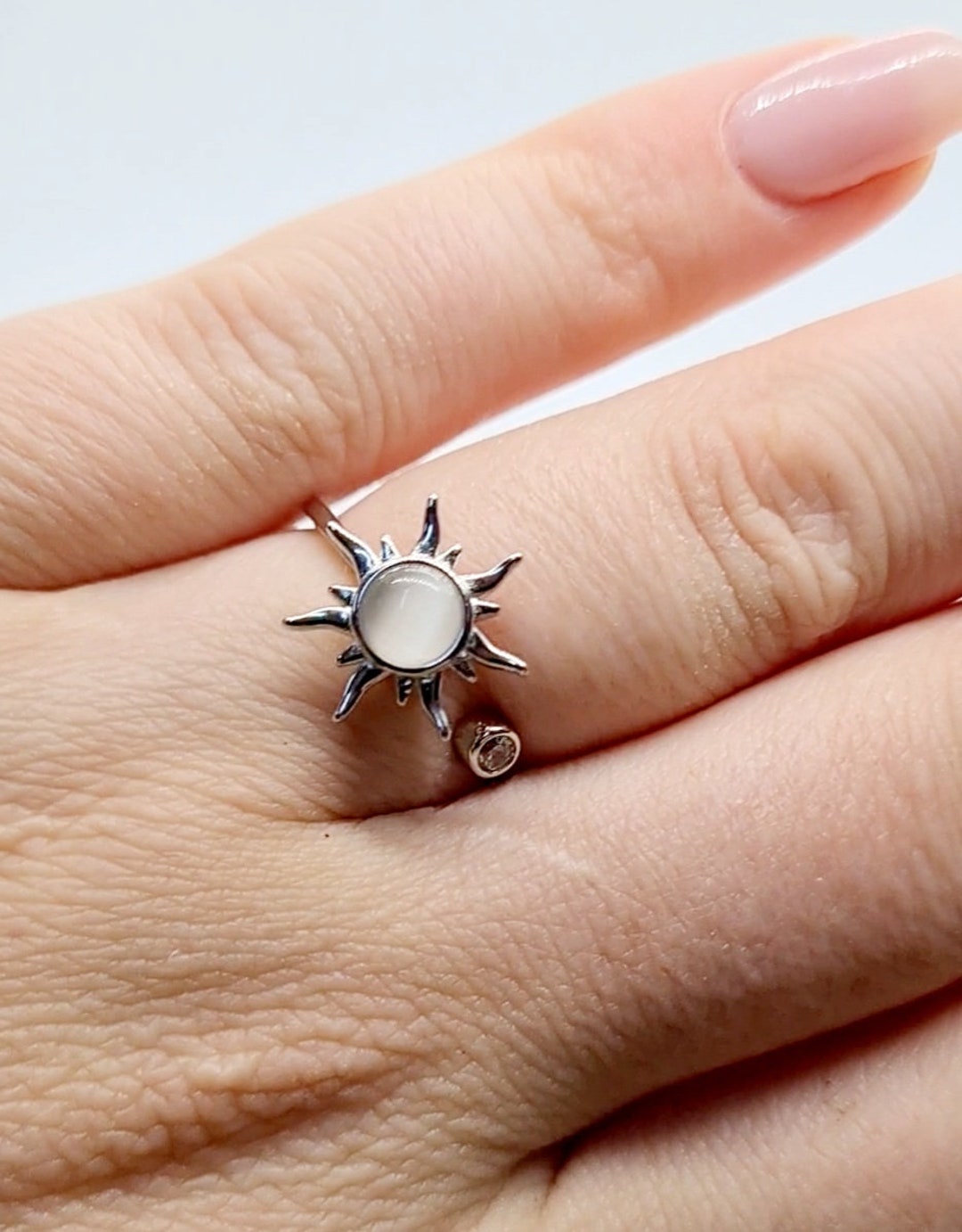925 Adjustable Fidget Spinning Ring Sterling Silver Spinner Anxiety ...
