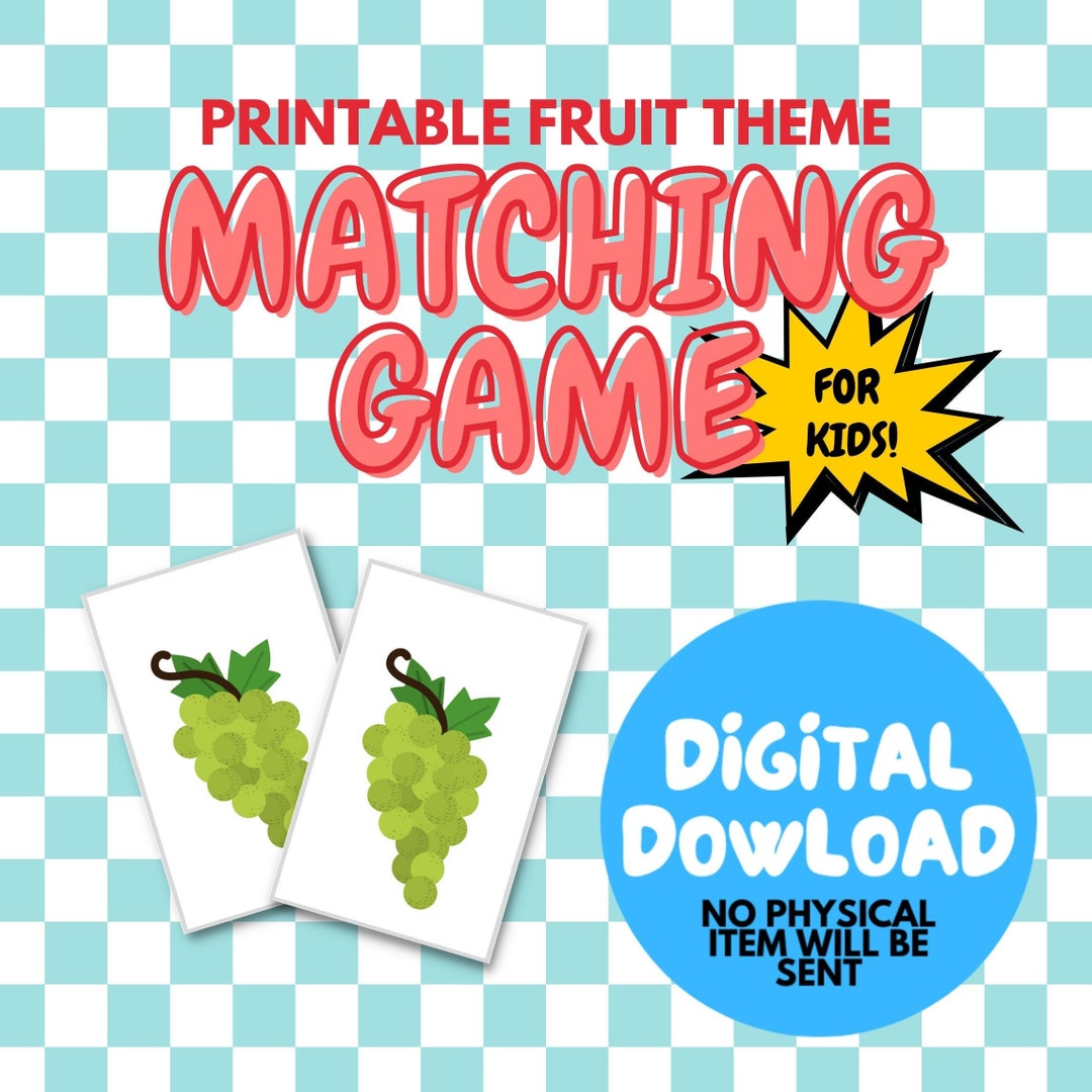 PRINTABLE Matching Game - Digital Download - MATCHING Game for Kids ...