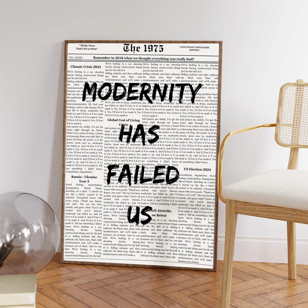 The 1975 'modernity Has Failed Us' News Headlines Poster (digital ...