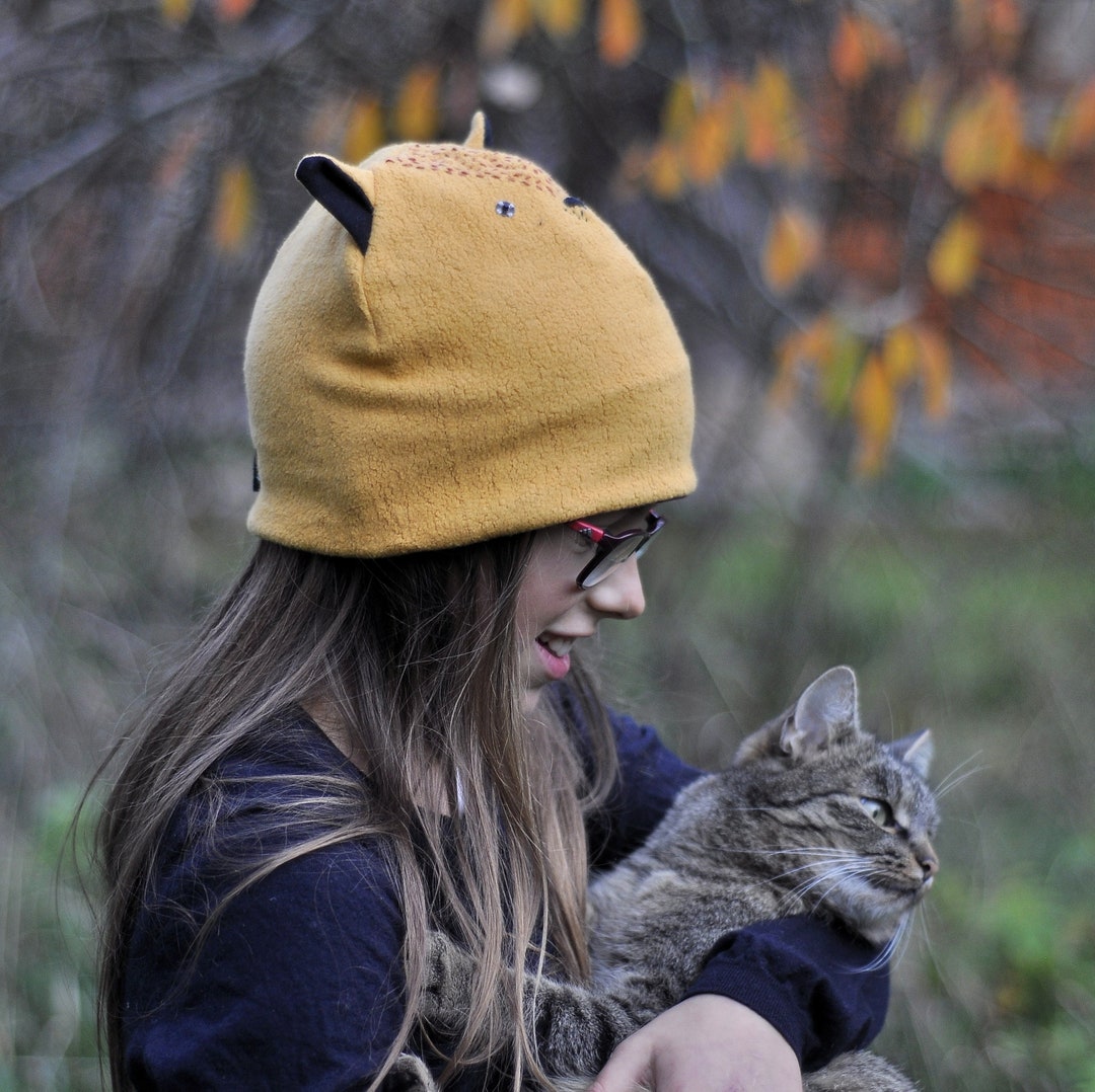 Yellow Fox Eared Cap, Animal Ears Cap - Etsy
