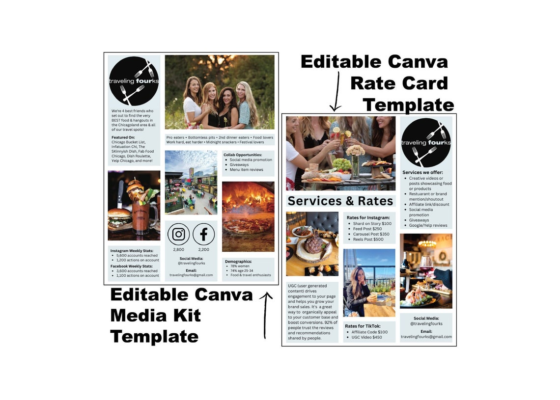 Media Kit Canva Template Rate Card Canva Template Blogger - Etsy