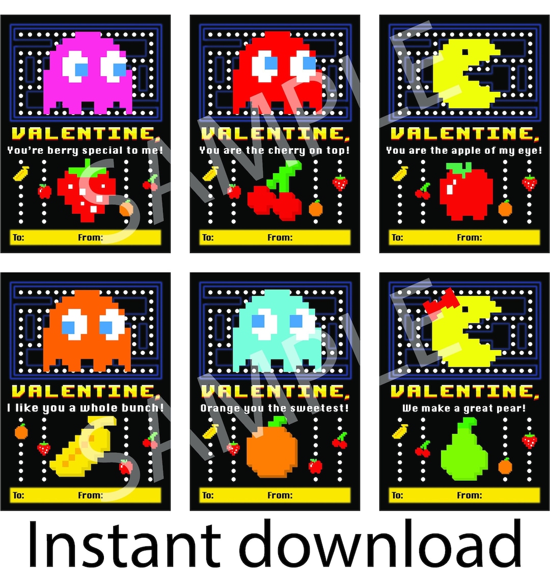 Pacman Valentines, Boy Valentine, Gamer Valentines, Valentines Day ...