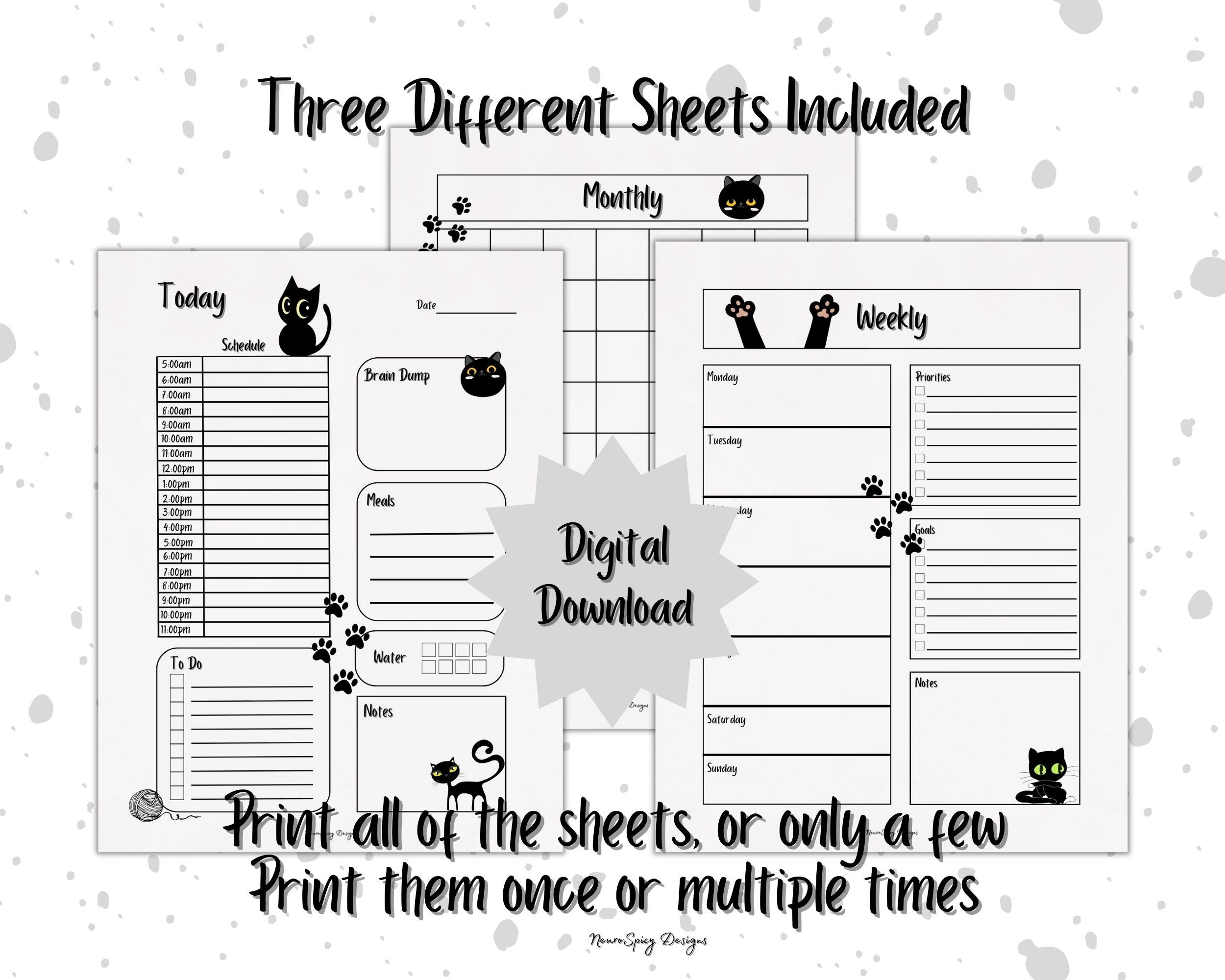 Three (3) Printable Planner Pages, Ipad, Android, PDF Download, Daily ...