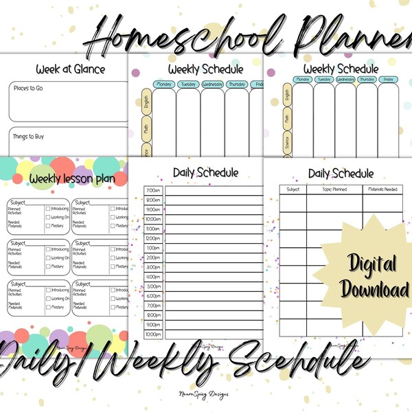 Homeschool Schedule - Etsy