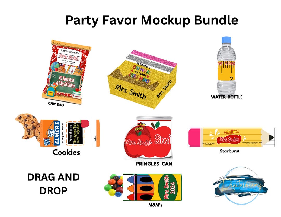 Editable All That and A Bag of Chips Party Favor Templates - Etsy