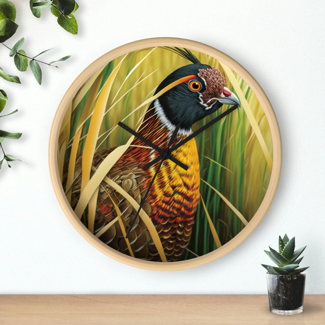 Pheasant Wall Clock Wall Art at Its Finest Silent Clocks-bringing ...