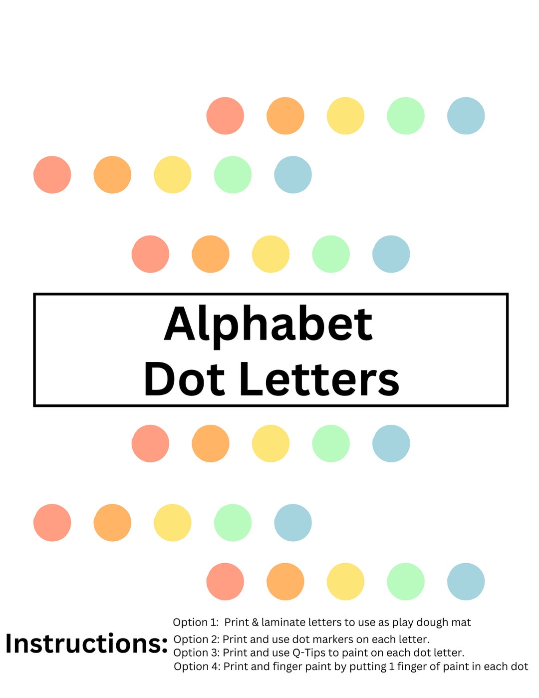 Alphabet Dot Letters A-Z - Etsy
