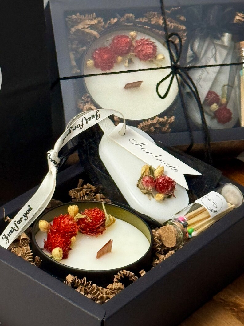 7 Oz Handmade Soy Candle and Wax Sachet Gift Box Mothers Day Candle ...