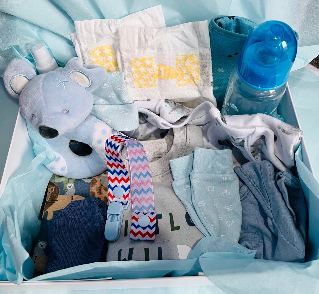 Box Opening for Baby or Reborn New Baby Gift Box BLUE Boys Items MEDIUM ...