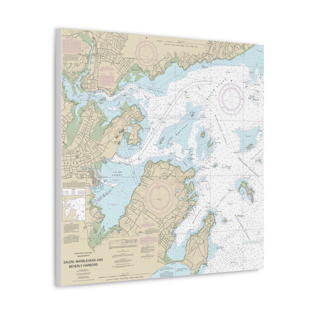 Salem Harbor, Danvers River, Collins Cove & Beverly Channel Nautical ...