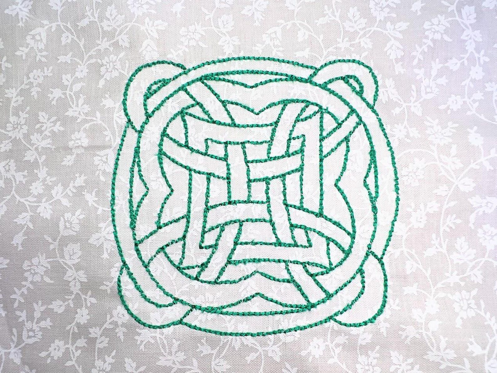 Celtic Symbols in Green, Machine Embroidered Quilting Squares, 12 ...
