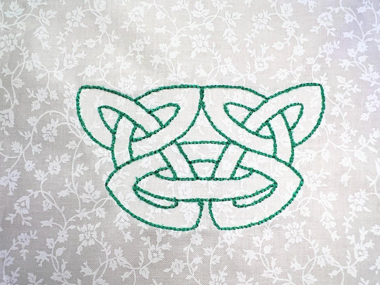 Celtic Symbols in Green, Machine Embroidered Quilting Squares, 12 ...