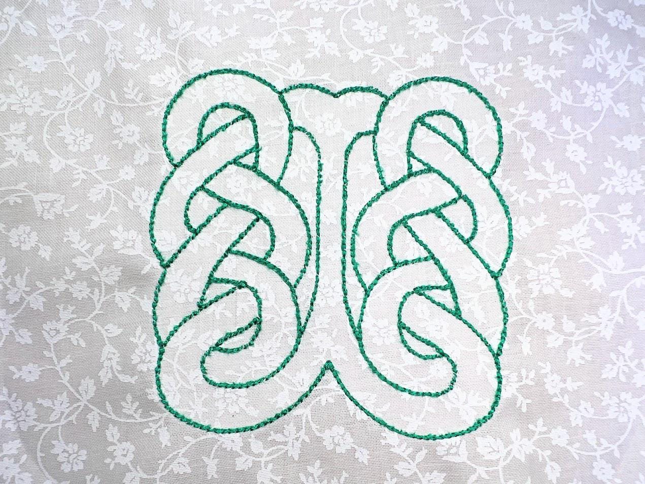 Celtic Symbols in Green, Machine Embroidered Quilting Squares, 12 ...