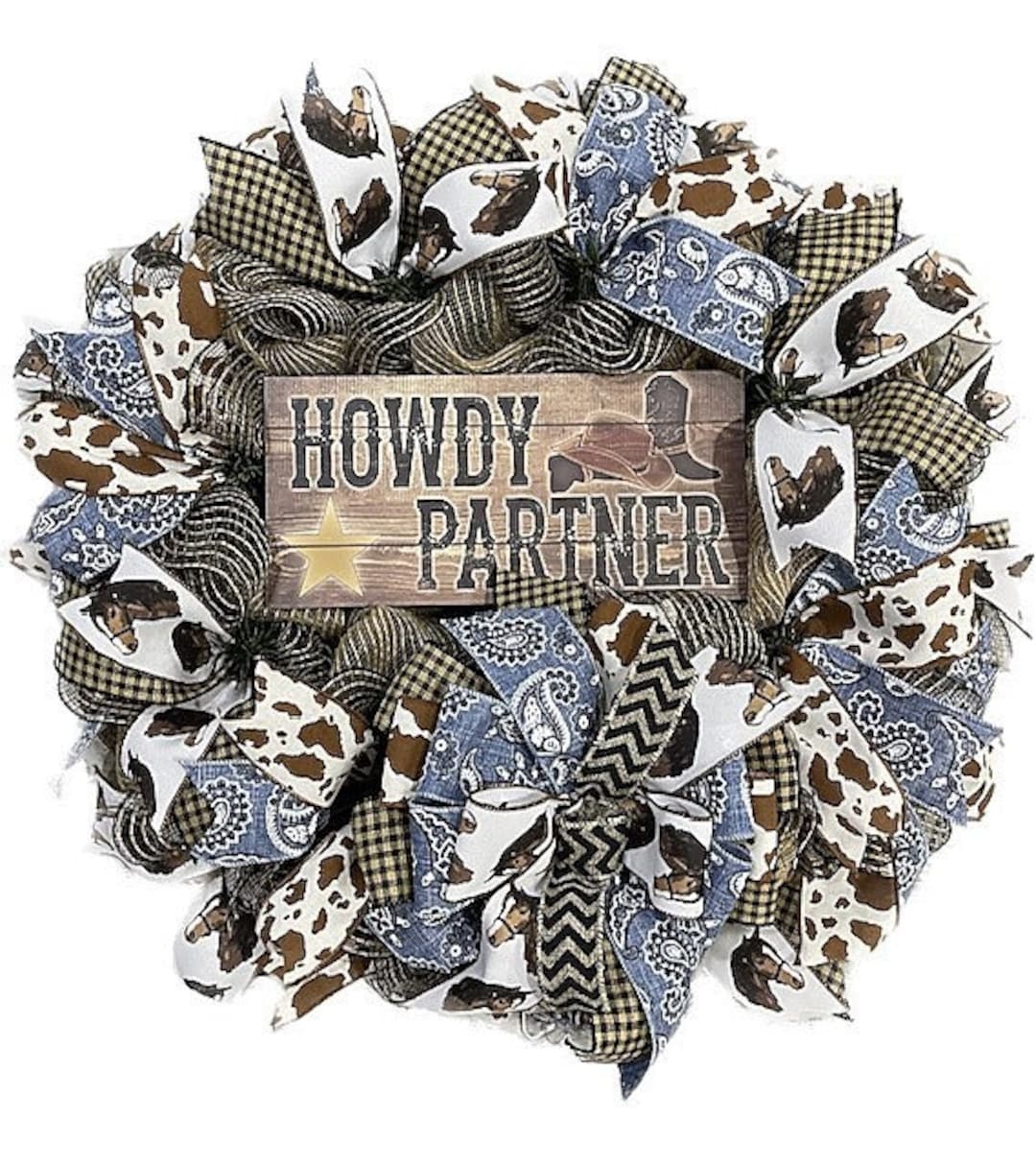 Howdy Partner, Wreath, Everyday Door Decor, Western Decor, Western ...