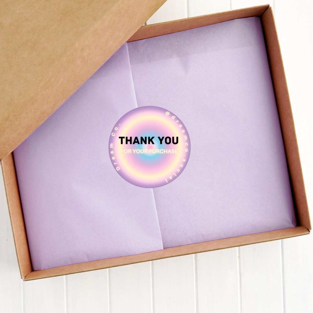 Round THANK YOU Sticker Template Instant Download Editable - Etsy