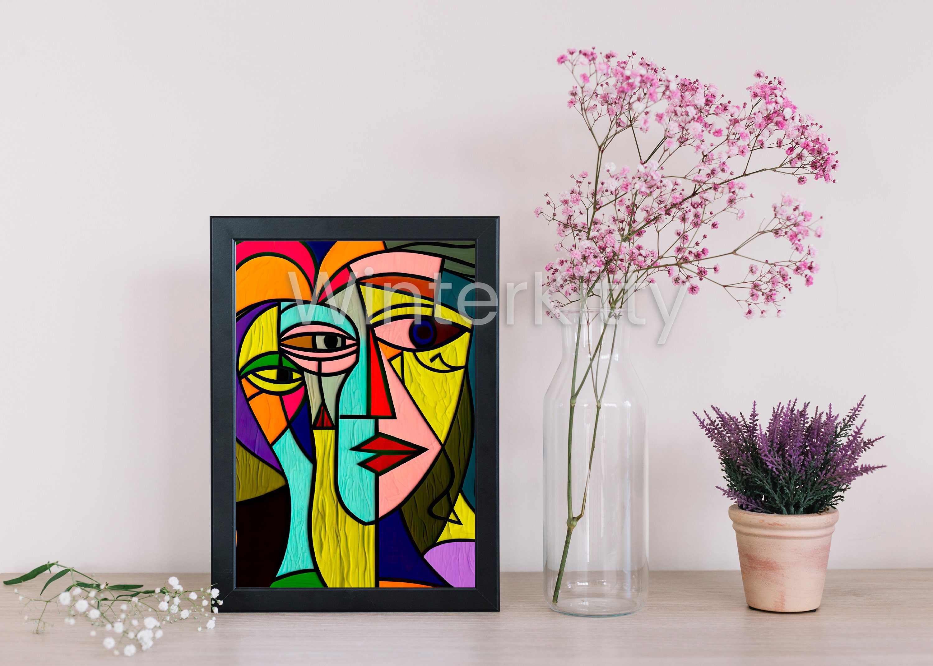 Picasso Style Abstract Cubism Art Print Modern Wall Decor DIGITAL ...