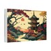 Japanese Pagoda With Fall Colors Japan Landscape Art Print Painting ...