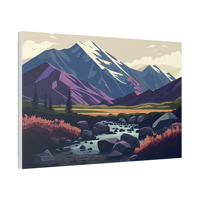 Denali National Park Abstract Art Print Painting Wall Canvas Decor - Etsy