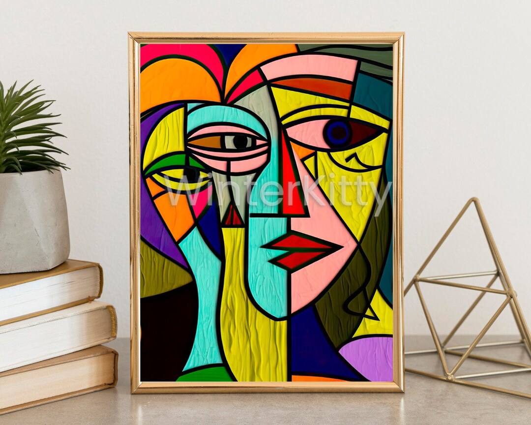 Picasso Style Abstract Cubism Art Print | Modern Wall Decor | DIGITAL ...