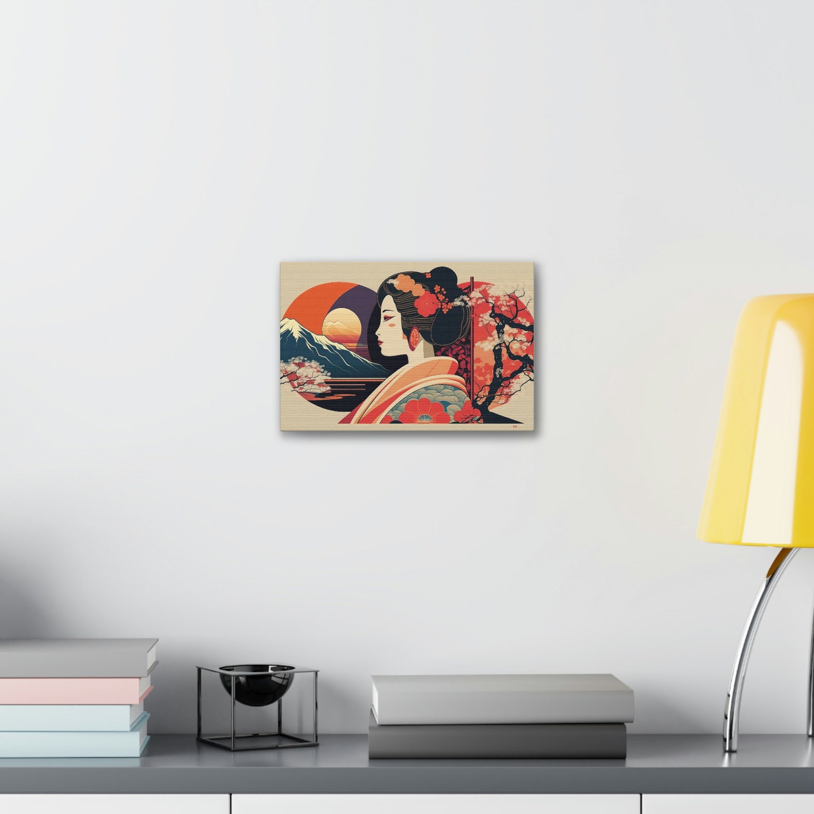 Japanese Geisha Beauty in Kimono Japan Landscape Art Print - Etsy