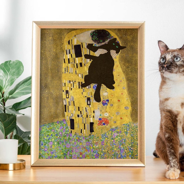 Gustav Klimt Black Cats - Etsy