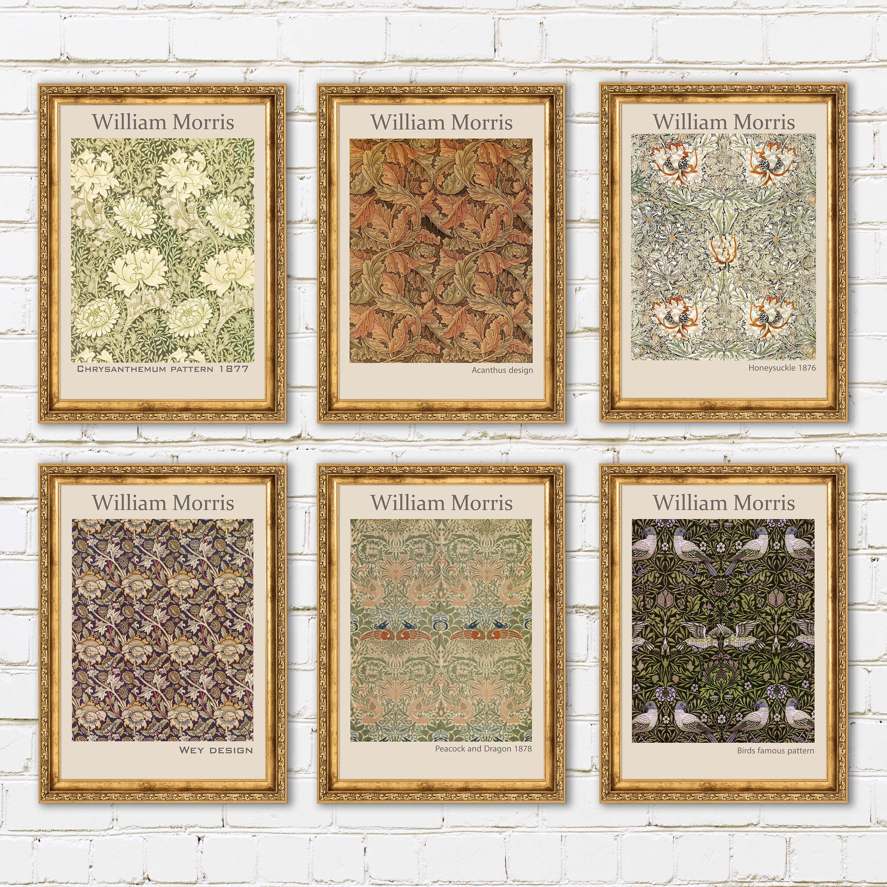 Set of 6 William Morris Print Set of 6 Vintage Digital Prints Rustic Posters Bundle Downloadable ...
