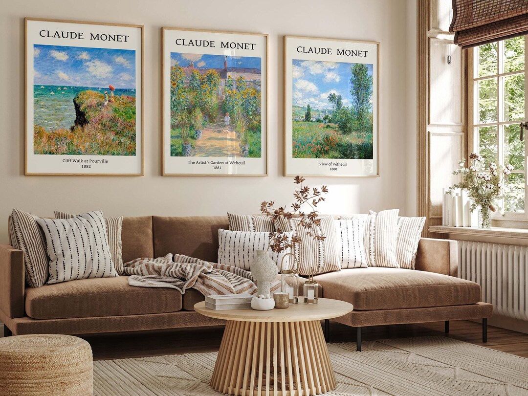 Monet Triptych Wall Art, Claude Monet, Gallery Wall Set, Printable Wall ...