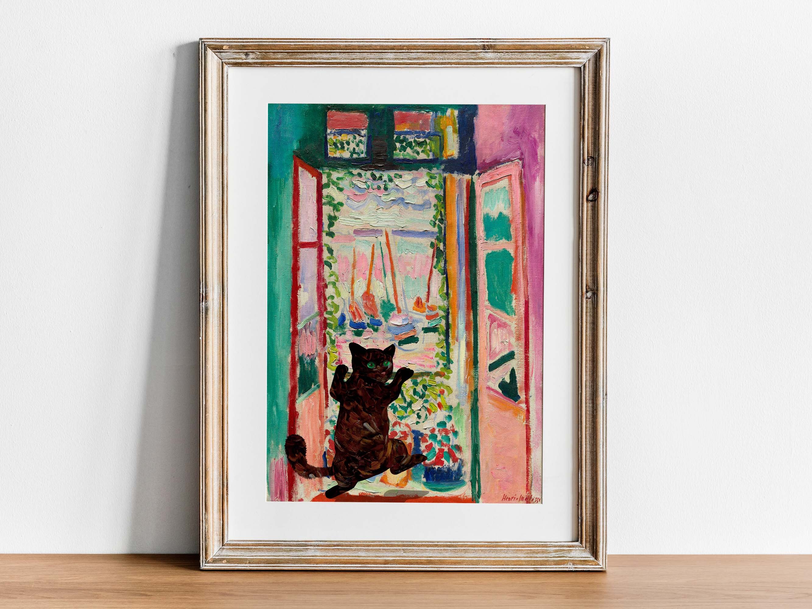 Matisse Open Window Cat Printable Funny Cat Mom Gift Henry Matisse Wall ...